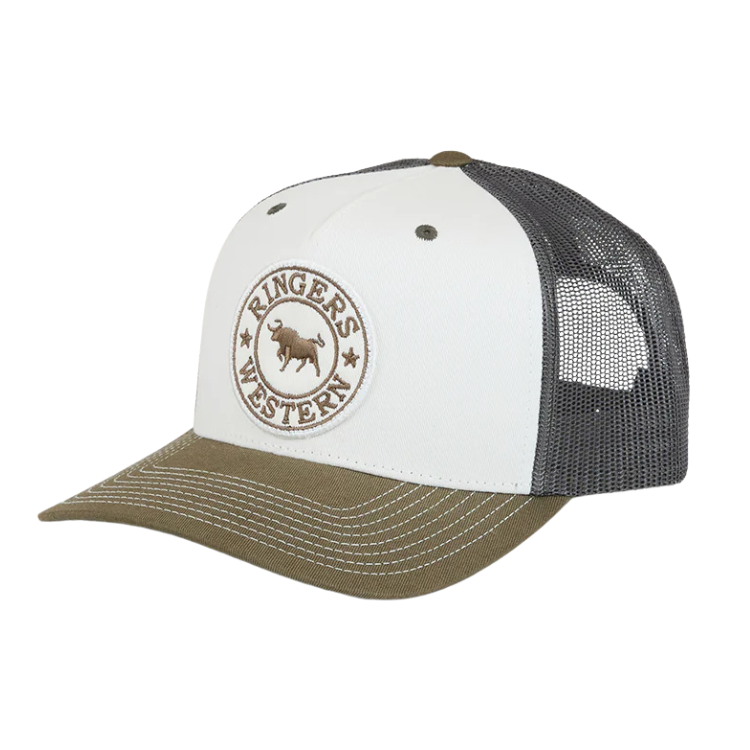 Ringers Western Signature Bull Trucker - Army/Off White – AustralianGear