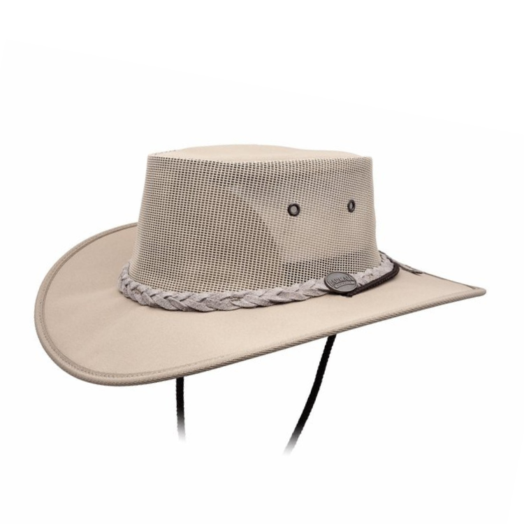 Barmah 1057BE Canvas Drover Airflow Hat - Beige – AustralianGear