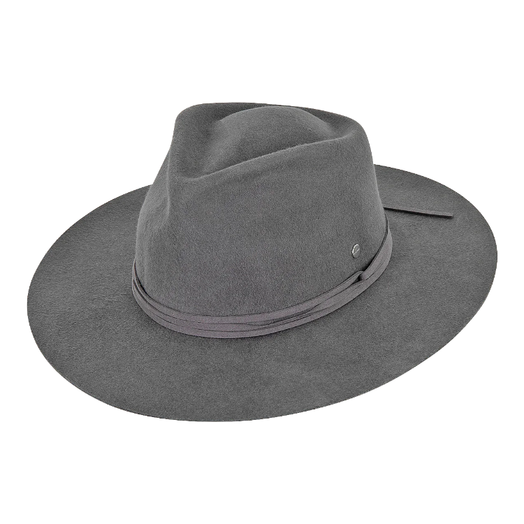 Kooringal Ladies Wide Brim Fedora Alice - Charcoal – AustralianGear