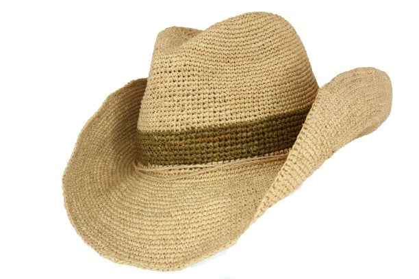 Sundaise Courtney Raffia Cowboy Hat - Natural/Olive – AustralianGear